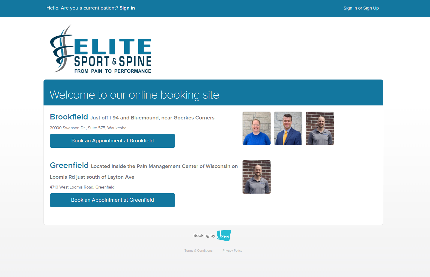 jane app scheduling - Elite Sport & Spine